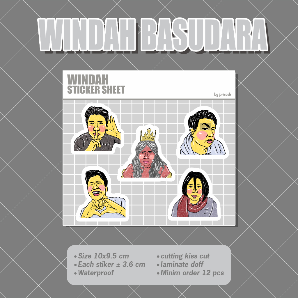 Jual Sticker Sheets Meme WINDAH BASUDARA || MINIMAL ORDER 12 SHEET ...