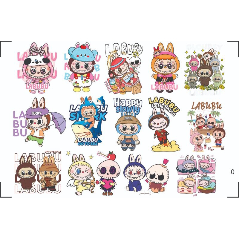 Jual LABUBU Sticker Dinding Size 8 cm Vinyl White Waterproof Graftac ...