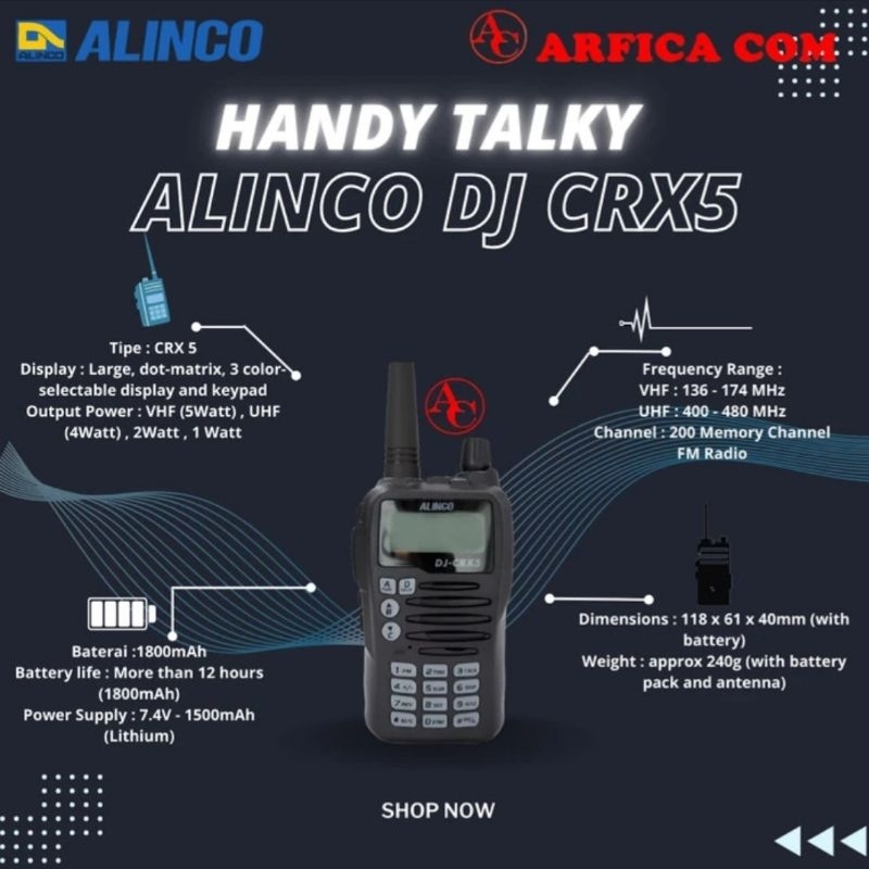 Jual ALINCO DJ-CRX5 HT DUALBAND ORI ALINCO DJ CRX5 CRX 5 ORI GARANSI RESMI 100% | Shopee Indonesia