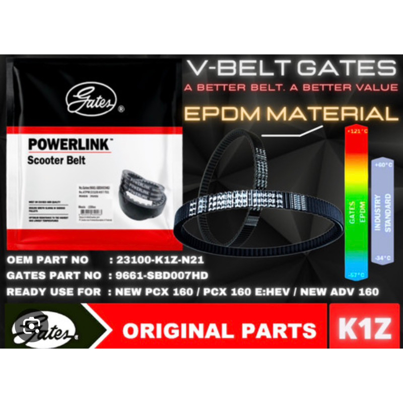Jual v belt pcx 160 V BELT gates power link RACING V BELT power link ...