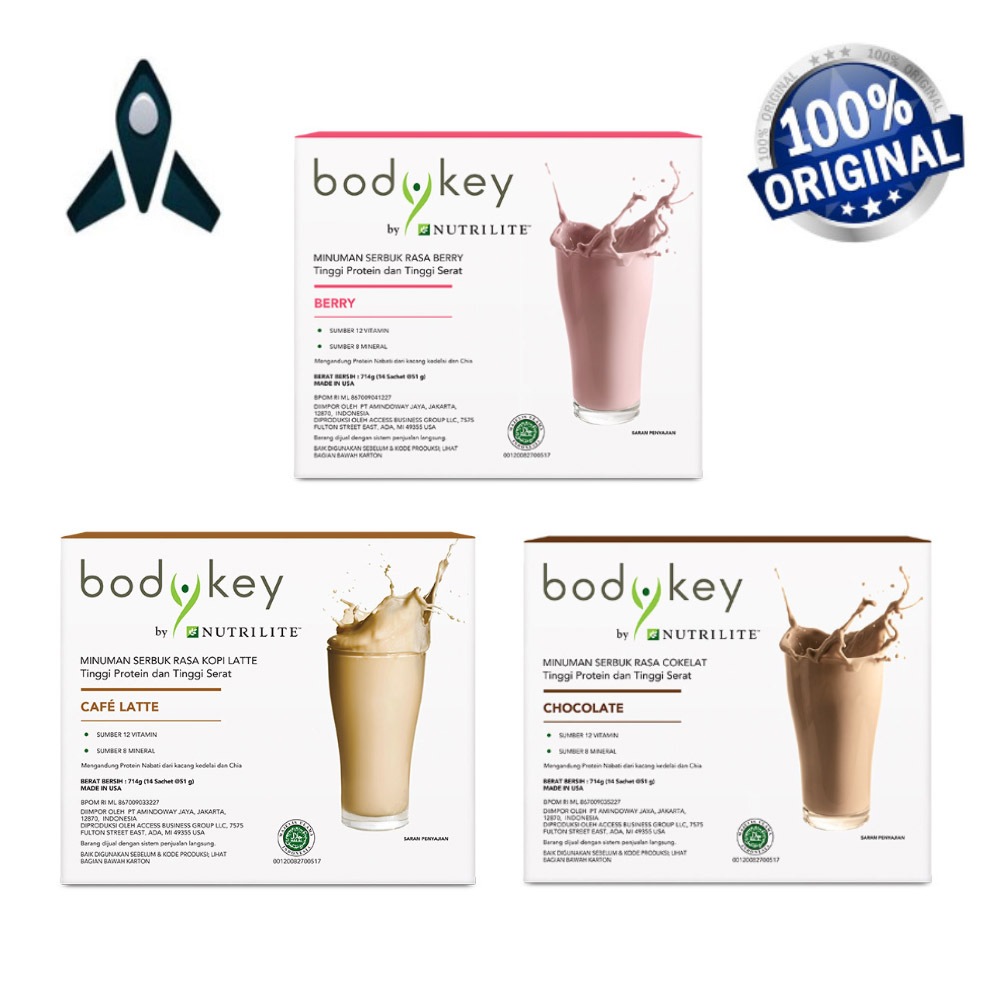 Jual Nutrilite Bodykey Chocolate/Berry/Cafe Latte Coklat Kopi Amway ...