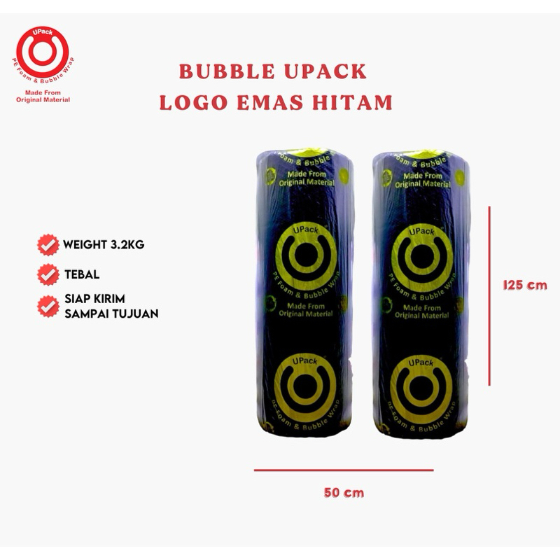 Jual plastik bubble wrap 50 meter HITAM BENING PREMIUM UPACK bubble wrap TERMURAH ROLL BERAT 3 ...