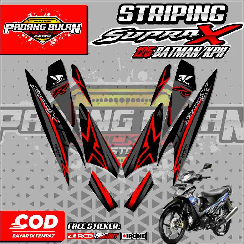 Jual STRIPING VARIASI SUPRA X 125 KPH/BATMAN / STICKER LIST HONDA SUPRA ...