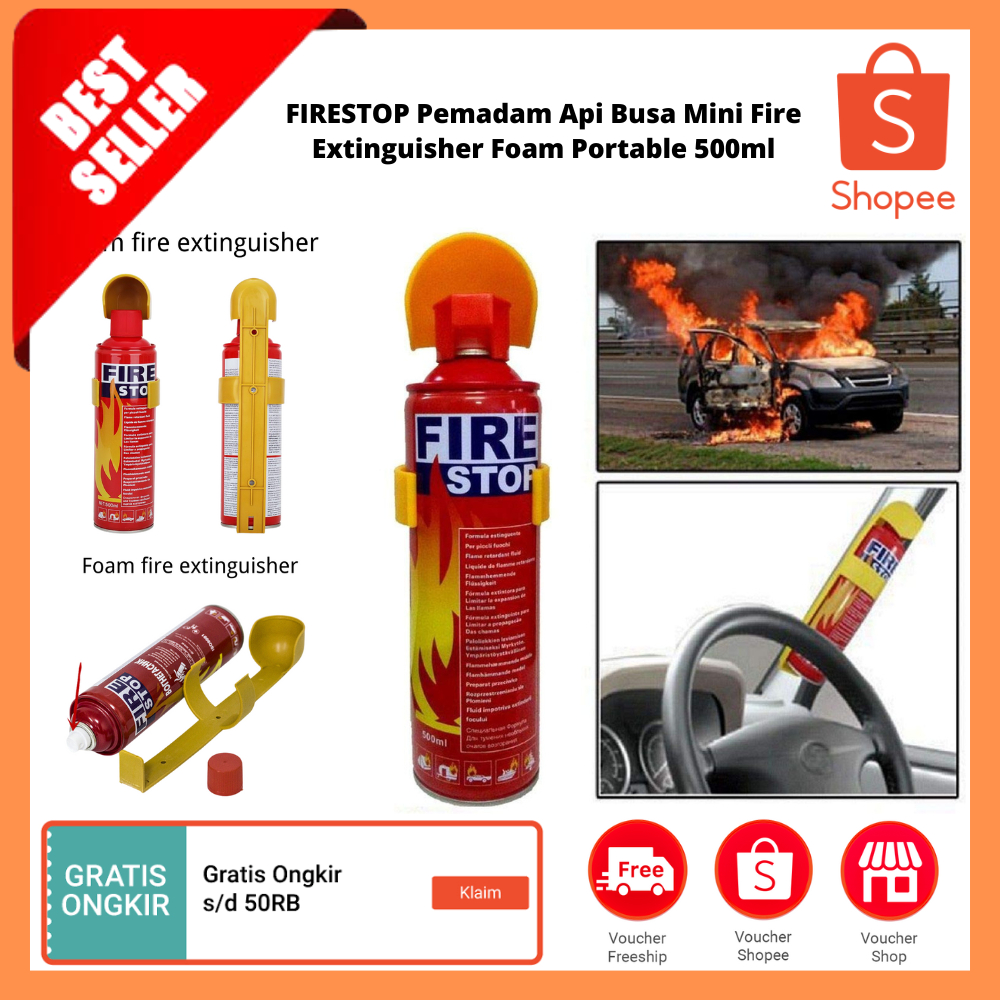 Jual Pemadam Api Busa Mini Fire Extinguisher Foam Portable 500ml / Alat ...