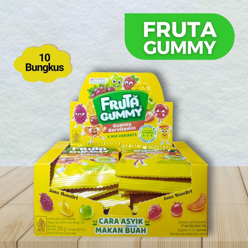 Jual Fruta Gummy Permen Lunak Rasa Buah 25g x 10 Bungkus | Shopee Indonesia