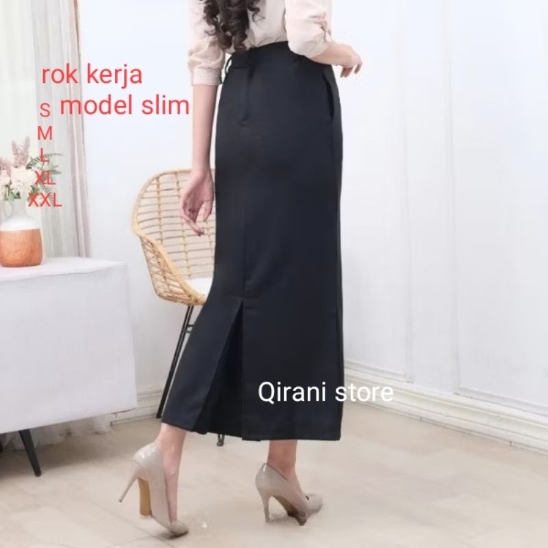 Jual ROK KERJA WANITA/Rok sepan Rempel belakang saiz S - 2 L | Shopee ...