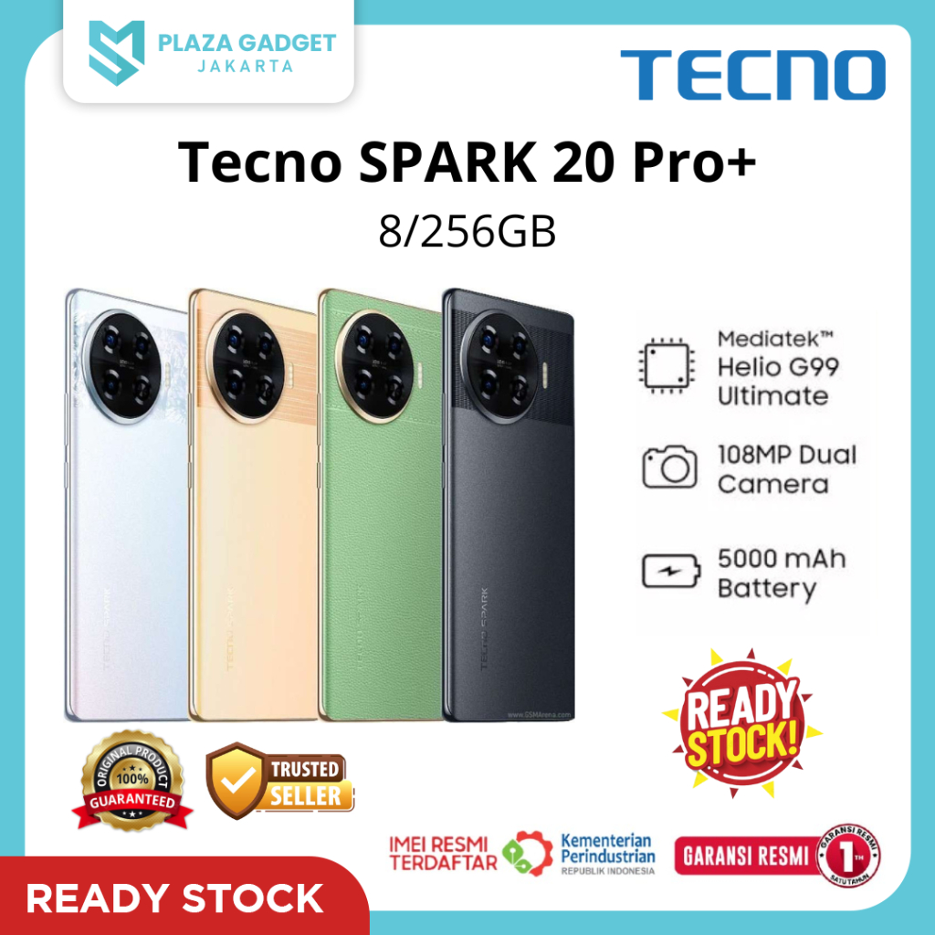 Jual HP Tecno Spark 20 Pro+ 8+8/256GB NFC New Handphone Gaming ...