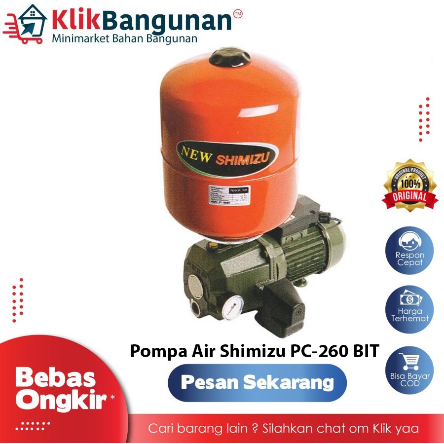 Jual SHIMIZU PC-260 BIT NON TABUNG / POMPA AIR SUMUR DALAM OTOMATIS / POMPA AIR OTOMATIS / JET ...