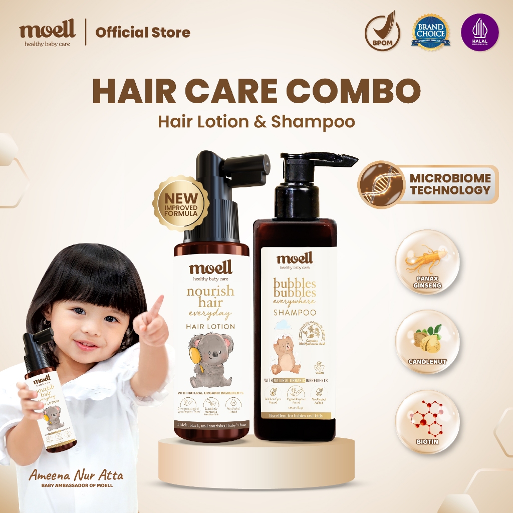 Jual Moell Hair Care Shampoo 185ml & Hair Lotion 100ml With Panax ...
