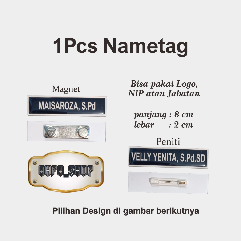 Jual Paket Name Tag Papan Nama Dada PNS ASN Magnet Peniti Lengkap (Ikat ...