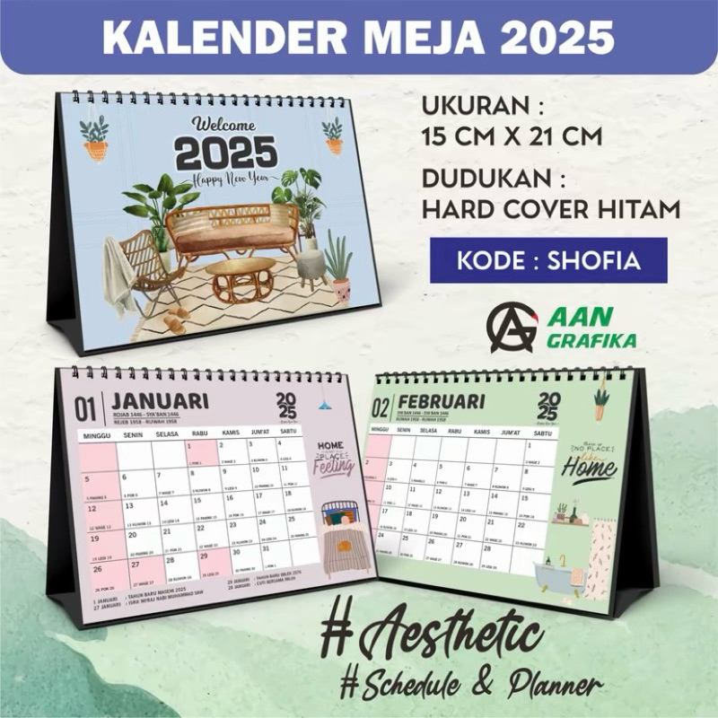 Jual KALENDER 2025 / KALENDER DUDUK PLANNER TEBAL SCHEDULE LIST NOTES ...