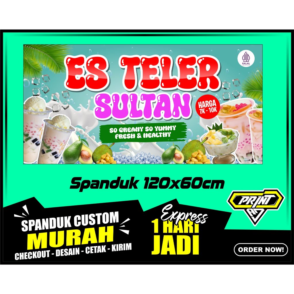 Jual Spanduk ES TELER SULTAN VIRAL, Banner ES TELER SULTAN VIRAL Ukuran ...