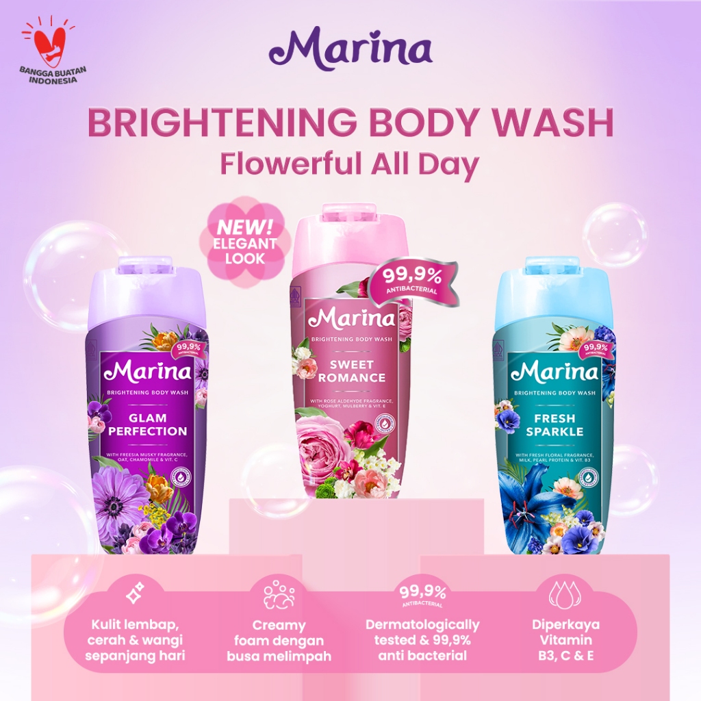 Jual MARINA SABUN MANDI MENCERAHKAN KULIT - BRIGHTENING BODY WASH 95 ML | Shopee Indonesia