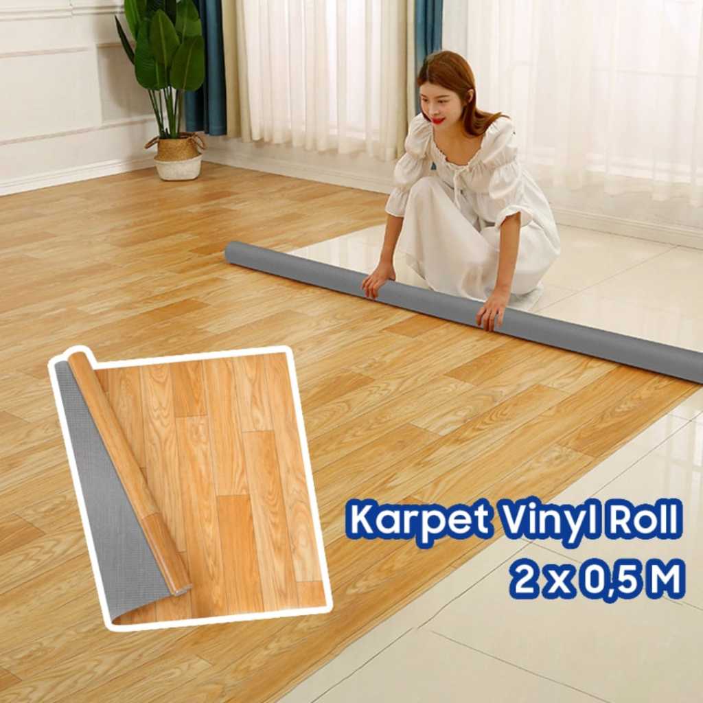 Jual Karpet Lantai Vinyl Roll Gulungan Motif Kayu Ukuran Lebar 2Mtr x Panjang Per 50CM | Shopee ...