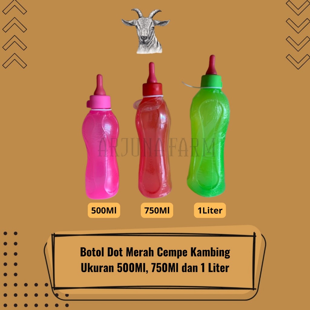 Jual Botol Dot Kambing Domba Cempe Anjing 500Ml 750Ml 1Liter Dot Merah ...