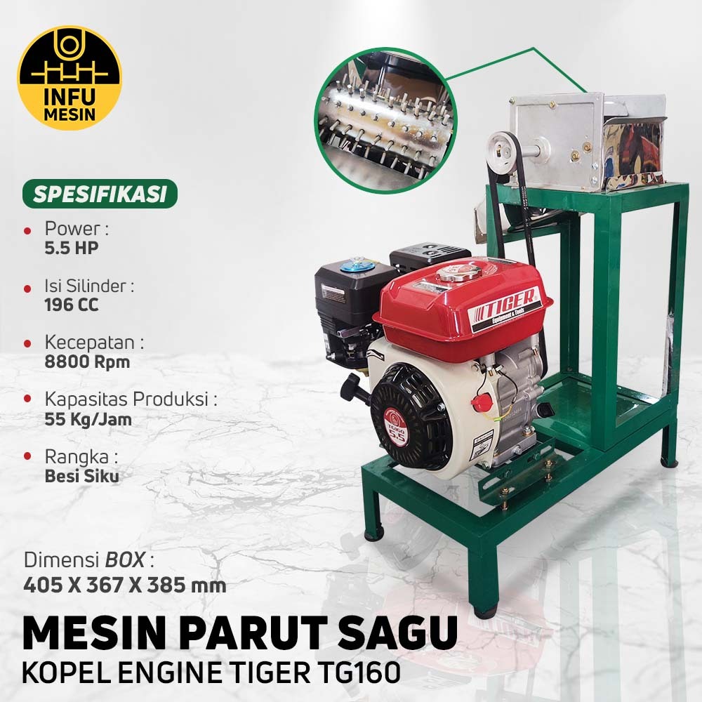 Jual MESIN PARUT SAGU KOMPLIT MESIN PENGGERAK 5,5 HP SIAP PAKAI ...