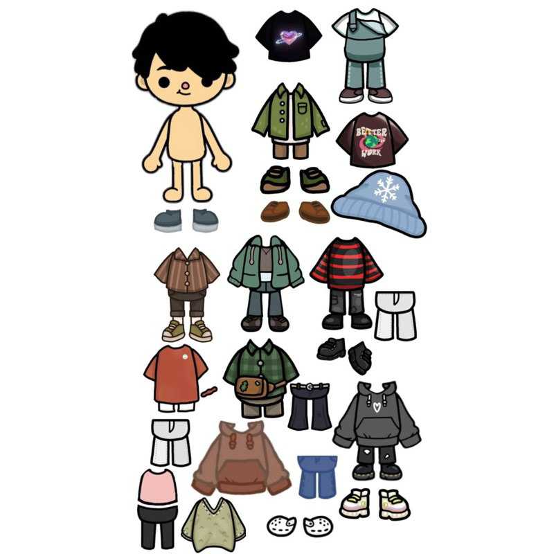 Jual Karakter Dan Baju Perlengkapan Mainan Paper Doll Toca Boca Versi ...
