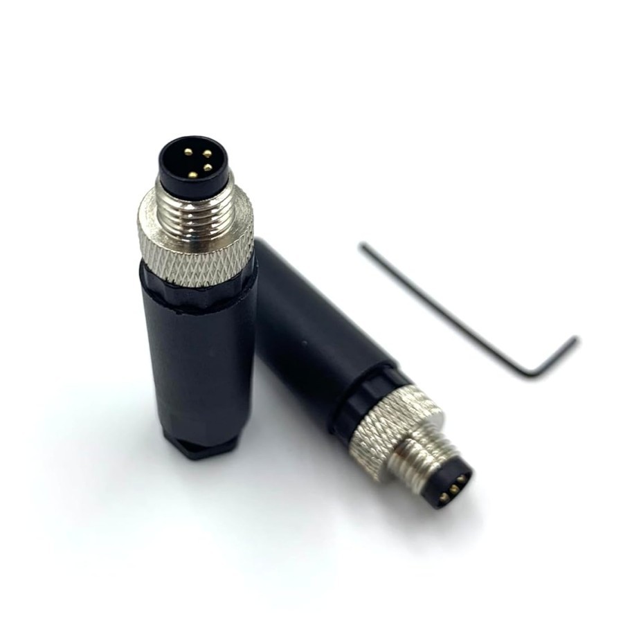 Jual M8 Connector 4 pin Male Plug Straight Plastic Shell Screw ...