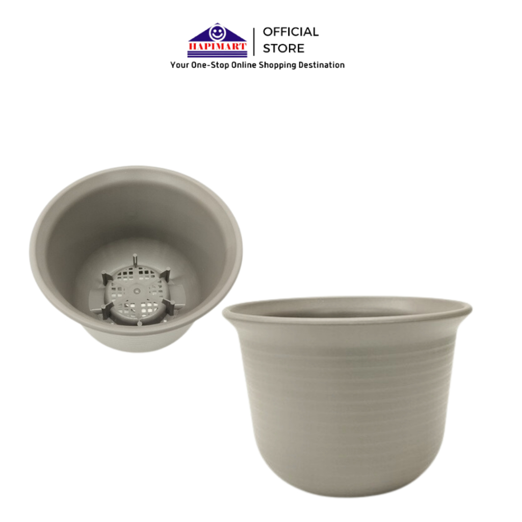 Jual Pot Bunga Plastik Tebal Grey Pot Tanaman Motif Garis Pot Tanaman ...