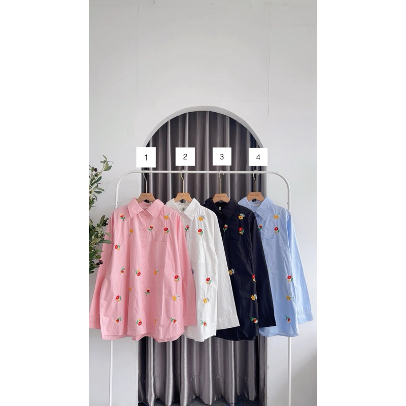 Jual Kemeja bunga warna ruma anya | Shopee Indonesia