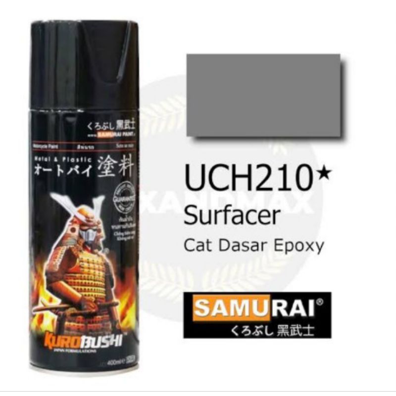 Jual Cat Pilok Samurai UCH210 EPOXY SURFACER 400ml Epoksi Poksi Foxy Abu Abu Grey Pilox Pylox ...