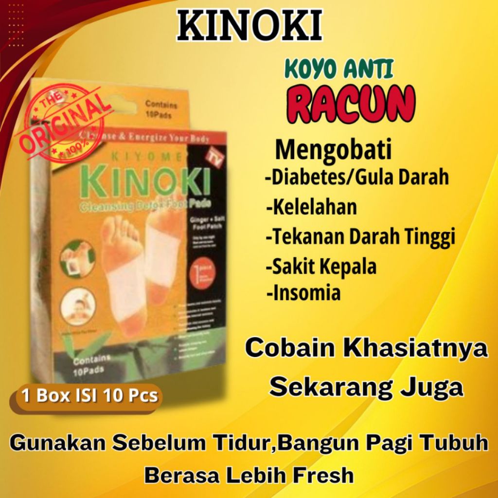 Jual ORIGINAL kinoki gold koyo kaki kinoki detox Foot Patch 10 Pads ...