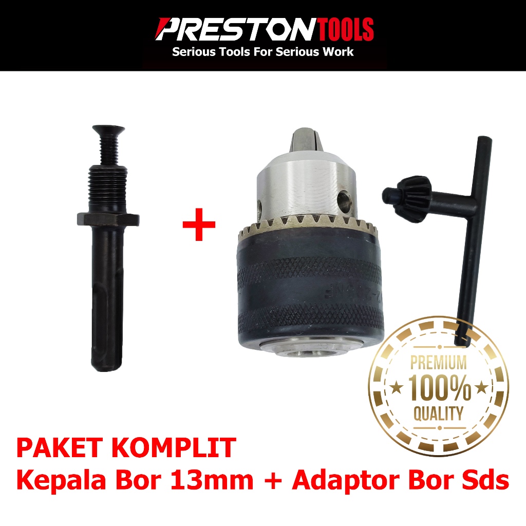 Jual PAKET KOMPLIT KEPALA BOR 13MM DRAT 1/2" - 20UNF + ADAPTOR BOR SDS ...