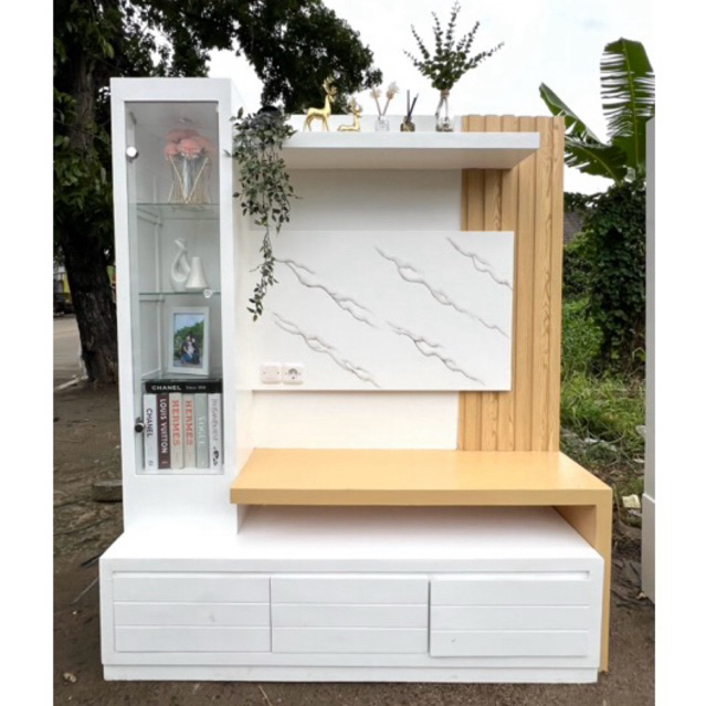 Jual Backdrop TV Aesthetik/ Backdrop TV Led minimalis modern | Shopee ...