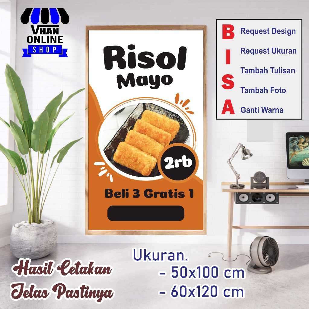 Jual Spanduk Banner Unruk Usaha Jualan Risol Mayo Keren | Shopee Indonesia