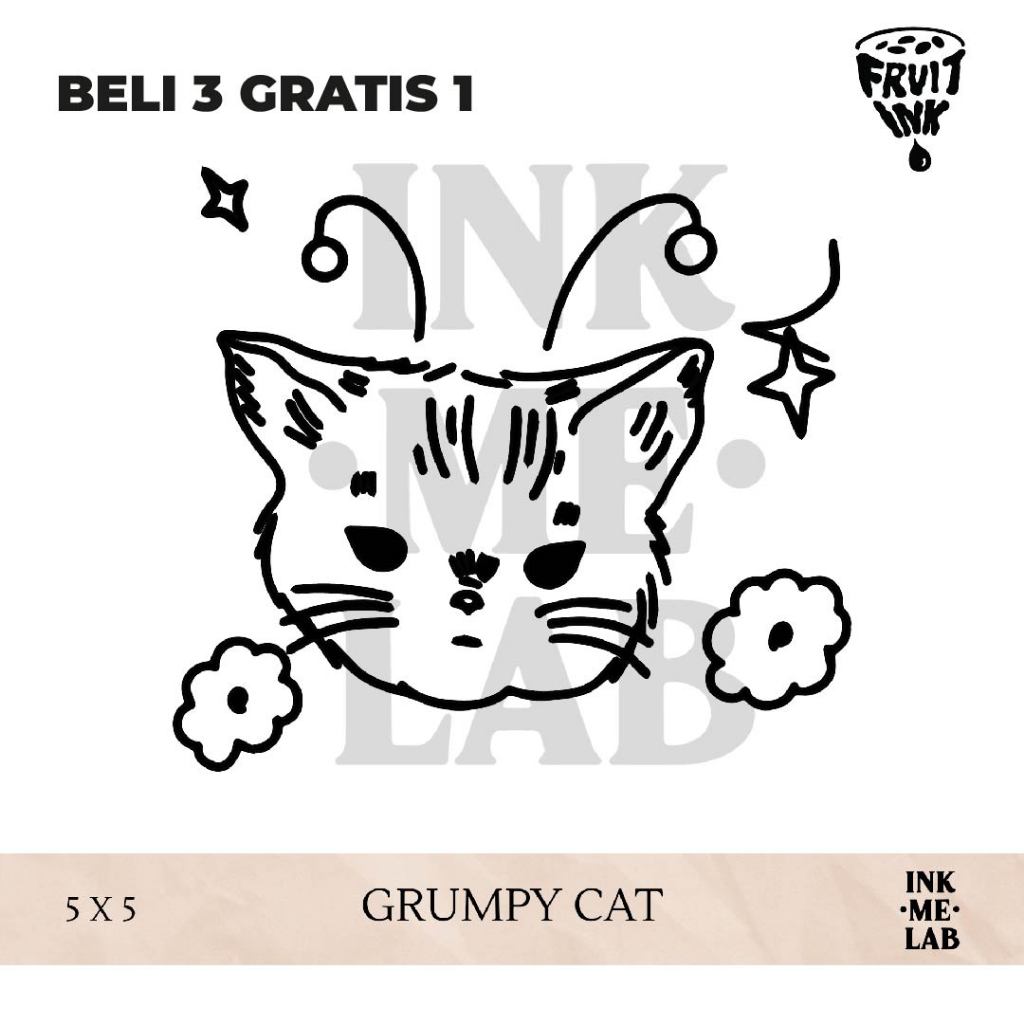 Jual Grumpy Cat Tattoo by Inkmelab 5x5, Fruit Ink Tattoo Temporer ...