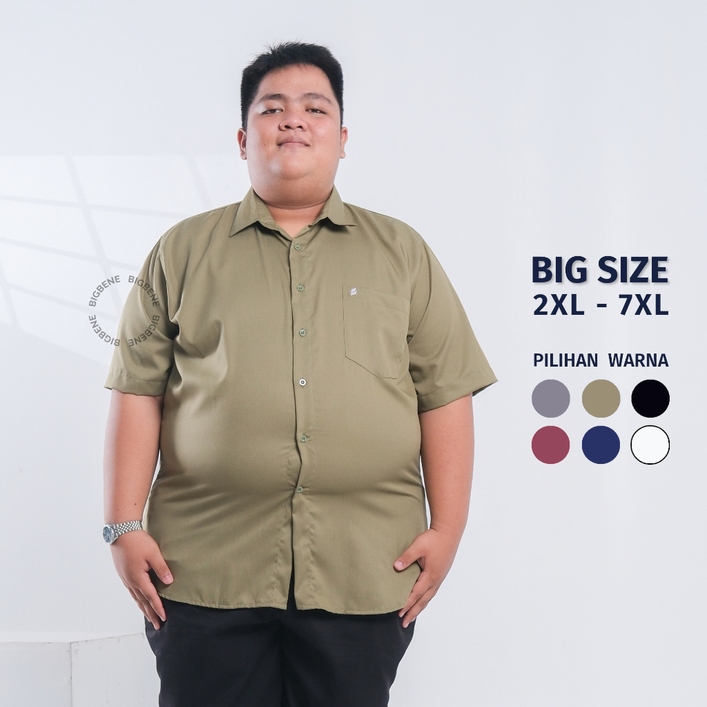 Jual Kemeja Big Size Pria Lengan Pendek Baju Hem Premium Laki Laki ...