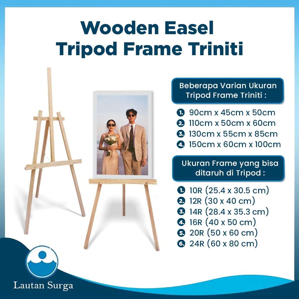 Jual Tripod Standing Frame Foto Kayu Jati Belanda Stand Easel Wooden ...