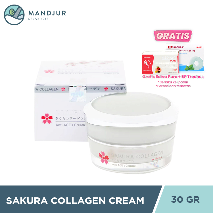 Jual Sakura Collagen Anti AGE's Cream 30 Gr - Krim Anti Penuaan Kulit ...