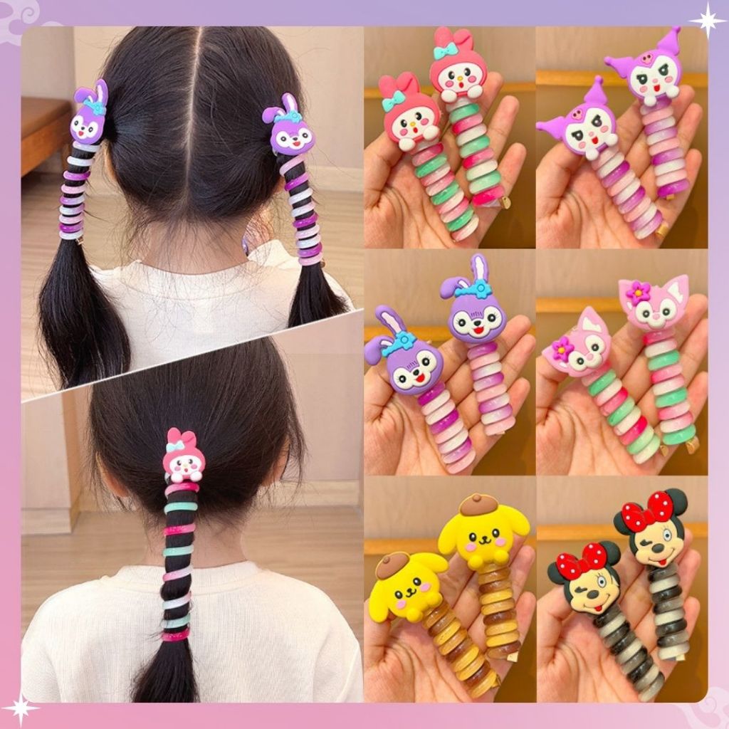 Jual VOS-IR1854 Ikat Rambut Kabel Telepon Gulung Anak-anak Pelangi Lucu ...