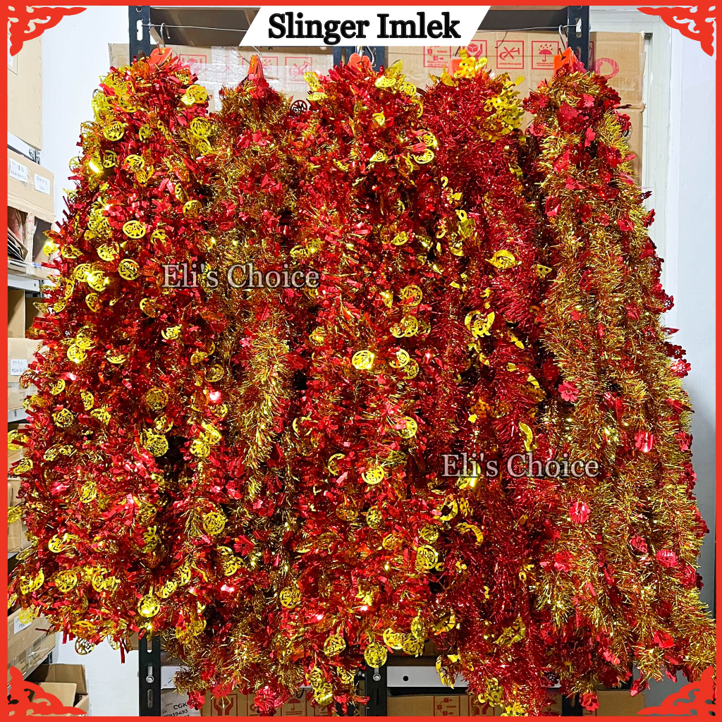Jual [2 Meter] Slinger Imlek Merah Gold / Slinger Fuk Bunga Knot ...