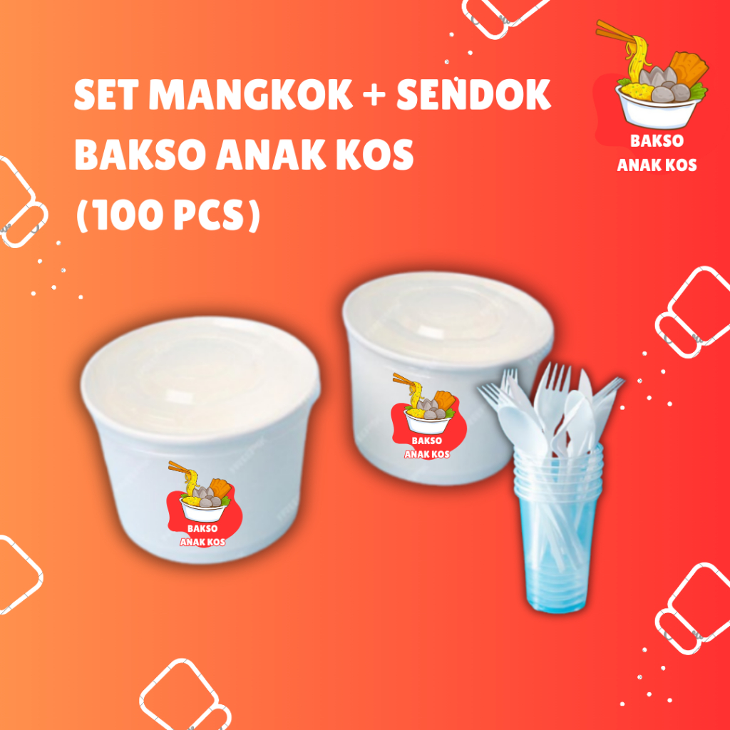 Jual Paket Packaging Mangkok + Sendok Mitra Bakso Anak Kos (100 Pcs ...