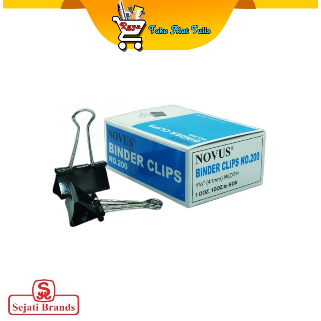 Jual Novus Binder Clip Penjepit Kertas 200 15mm | Shopee Indonesia