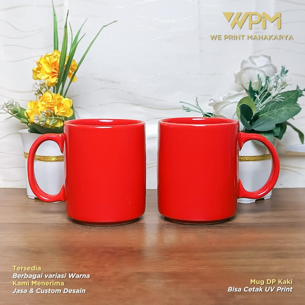 Jual MUG POLOS WARNA MERAH BIRU NON COATING | Shopee Indonesia