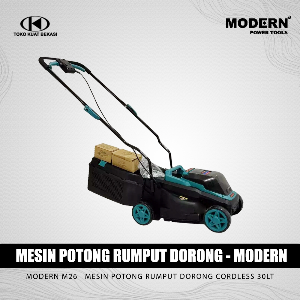 Jual Mesin Potong Rumput Dorong Baterai Cordless 20V 30LT Merk Modern ...