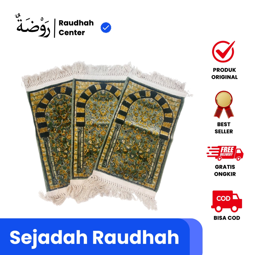 Jual Sajadah Muka Kecil Motif Karpet Raudhah Ukuran 35cm x 60cm ...