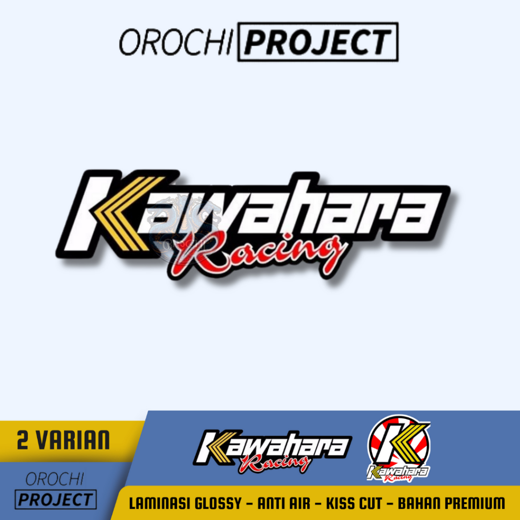Jual Sticker Stiker Brand Logo Kawahara Racing Vinyl Glossy Anti Air HP ...