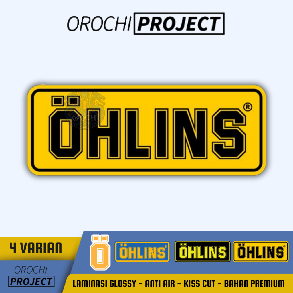 Jual Sticker Stiker Brand Logo OHLINS Vinyl Glossy Anti Air HP Laptop ...