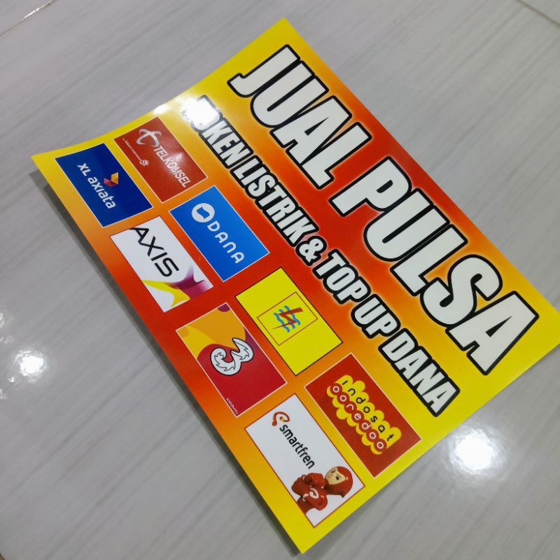 Jual stiker "JUAL PULSA TOKEN LISTRIK TOP UP E-WALET" Ukuran 20x28 cm ...