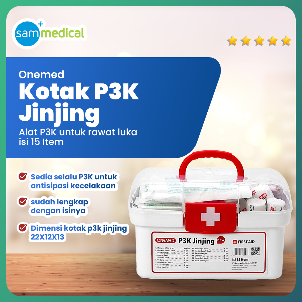 Jual Onemed Kotak P3K Jinjing + Isi 15 item / First Aid Box Plastik Set ...