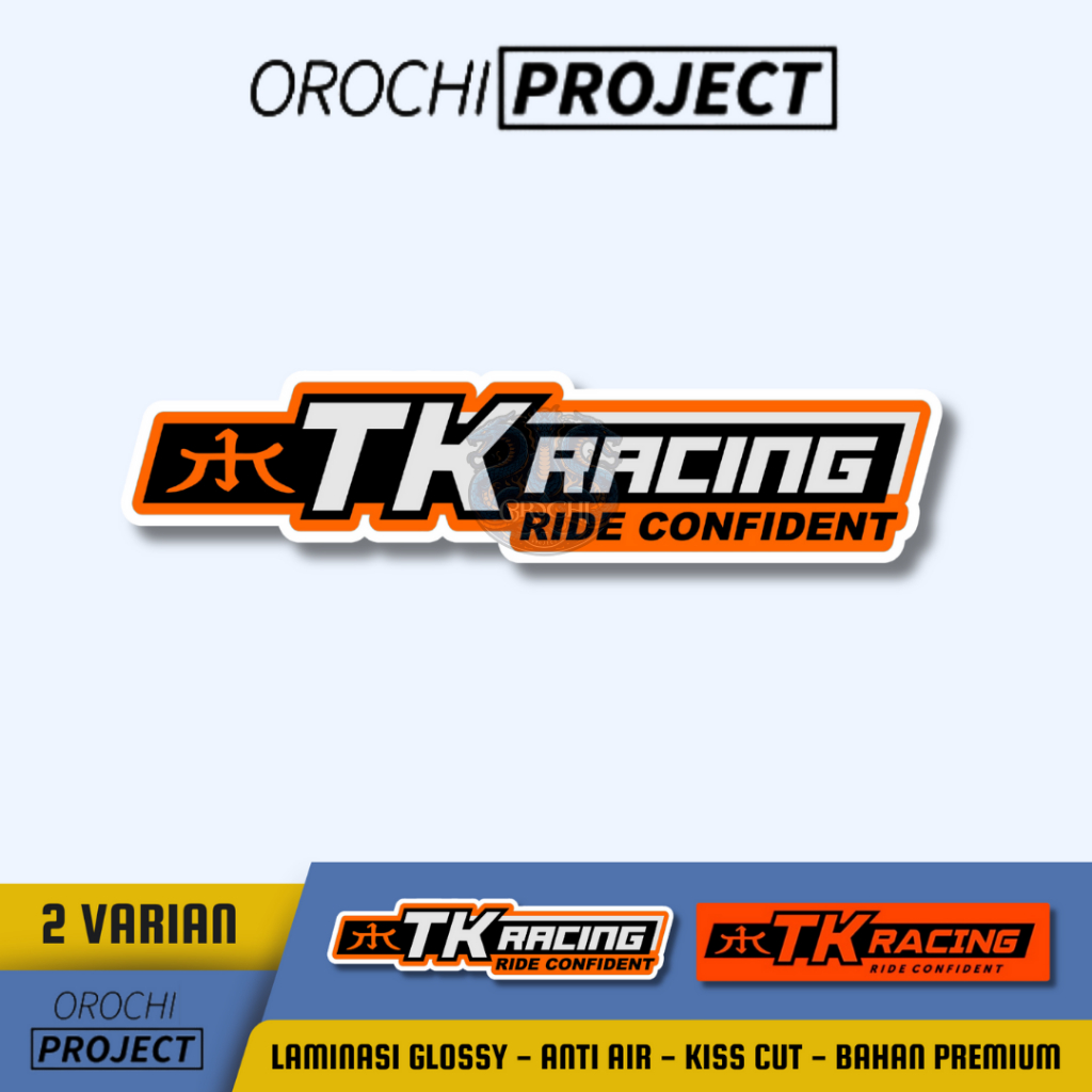 Jual Sticker Stiker Brand Logo TK Racing Vinyl Glossy Anti Air HP ...