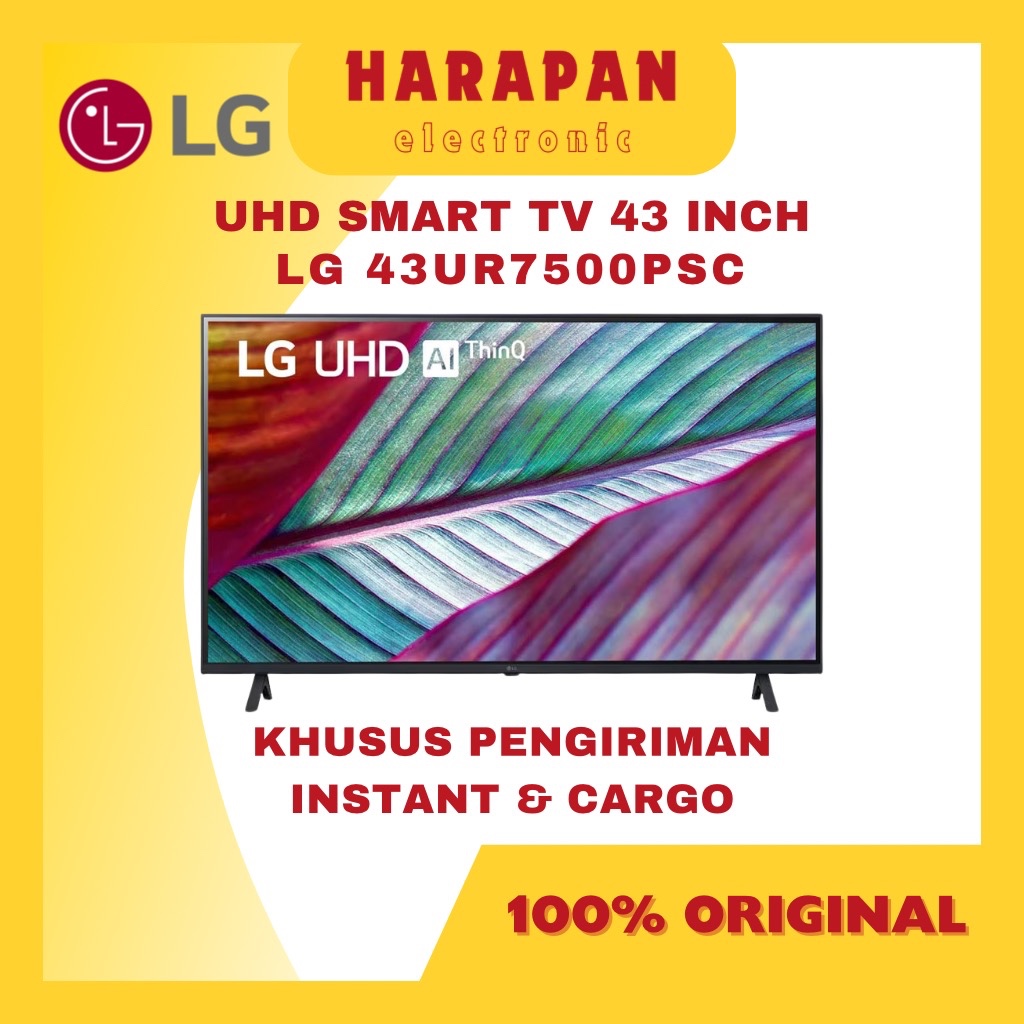 Jual SMART TV LG 43UR7500 UHD 4K 43 INCH THINQ AI 43UR7500PSC GARANSI RESMI | Shopee Indonesia