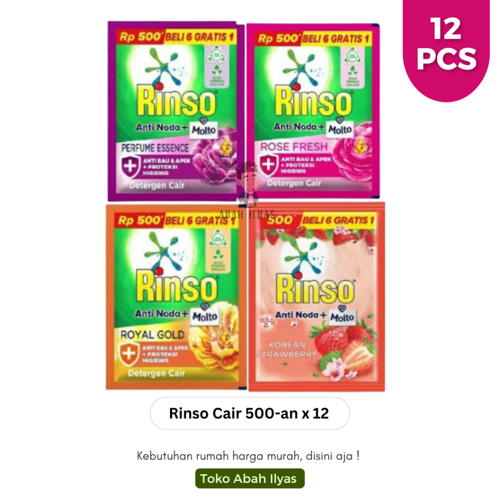 Jual Rinso Detergen Cair 500an isi 12Pcs | Shopee Indonesia