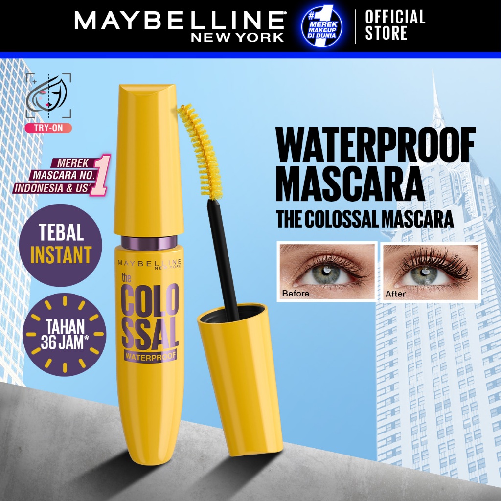 Jual MAYBELLINE OFFICIAL Volume Express The Colossal Waterproof Mascara ...