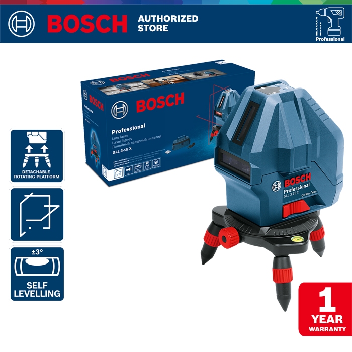 Jual Bosch Laser Line Level / Laser Garis Waterpass 15Meter GLL 3-15 X ...