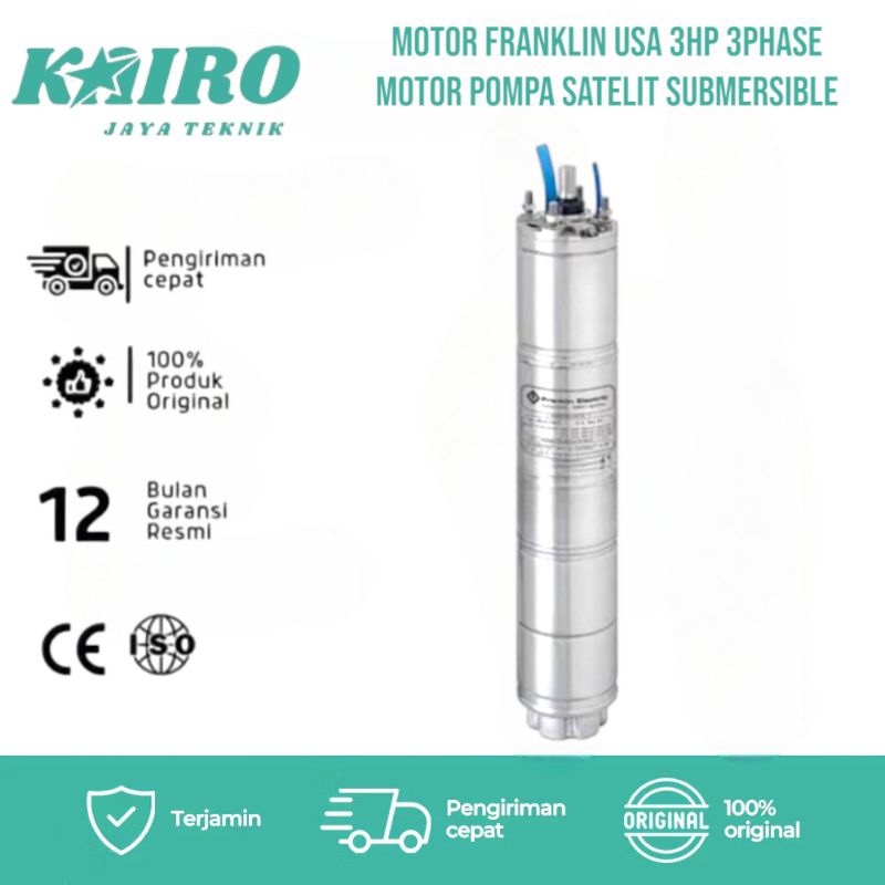 Jual Motor Franklin USA 3HP 3PHASE Motor Pompa Satelit Submersible ...